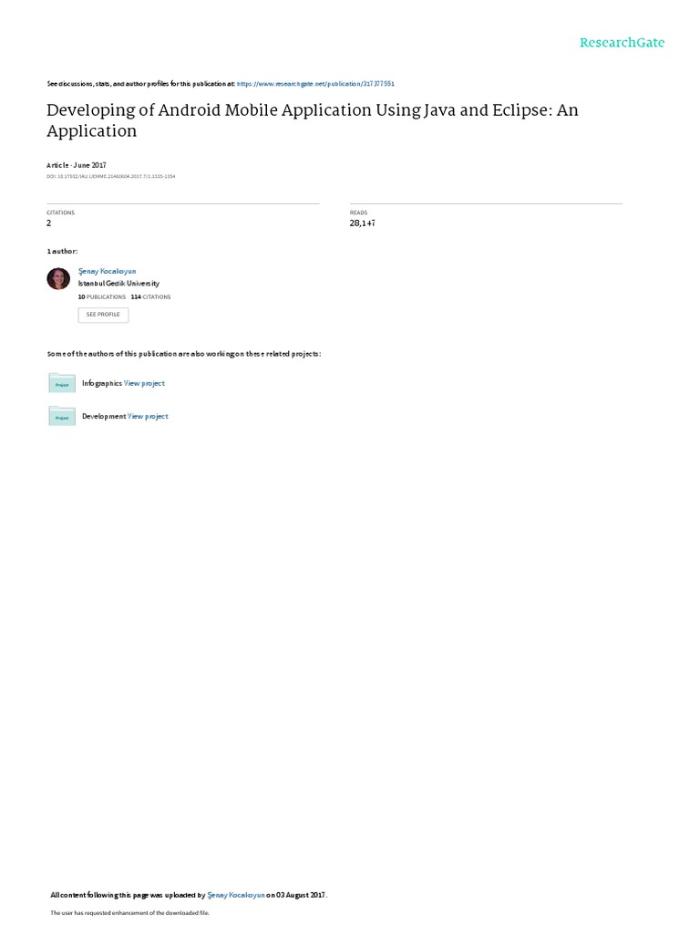 Developing Of Android Mobile Application Using Java And Eclipse An Application Pdf Eclipse