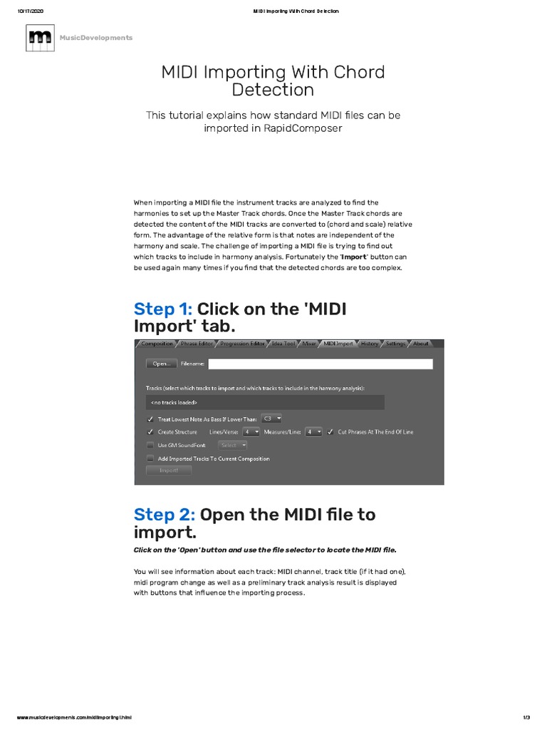 MIDI Importing With Chord Detection | PDF | Harmony | Chord (Music)