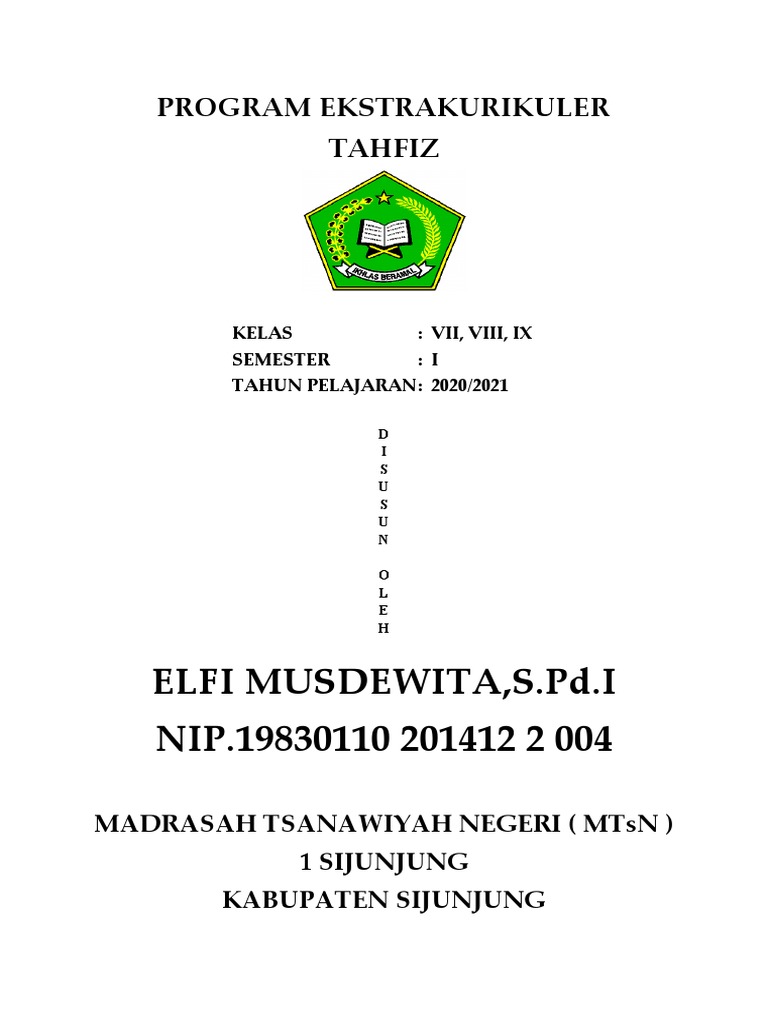 Program Tahfiz MTSN 1 SJJ | PDF | Karier & Perkembangan