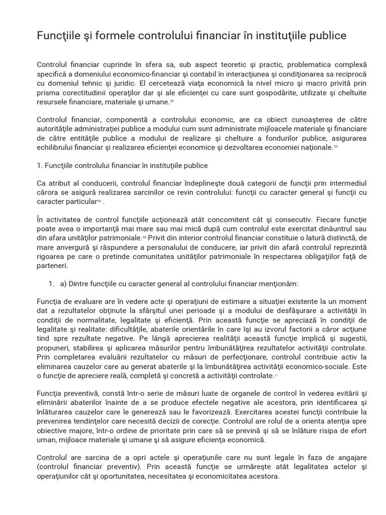 Functiile Si Formele de Control | PDF