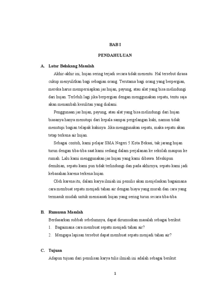 Contoh KTI Kelas 11 SMA, Pelajaran Bahasa Indonesia | PDF