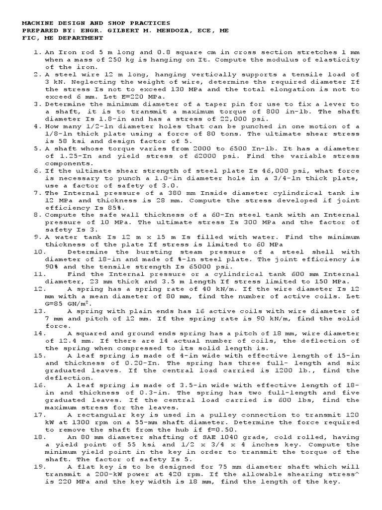 Machine Design Exam PDF | PDF | Belt (Mechanical) | Gear