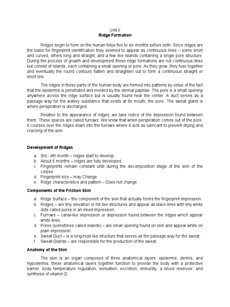 Anatomy and Development of Fingerprint Ridges: A Comprehensive Look at ...