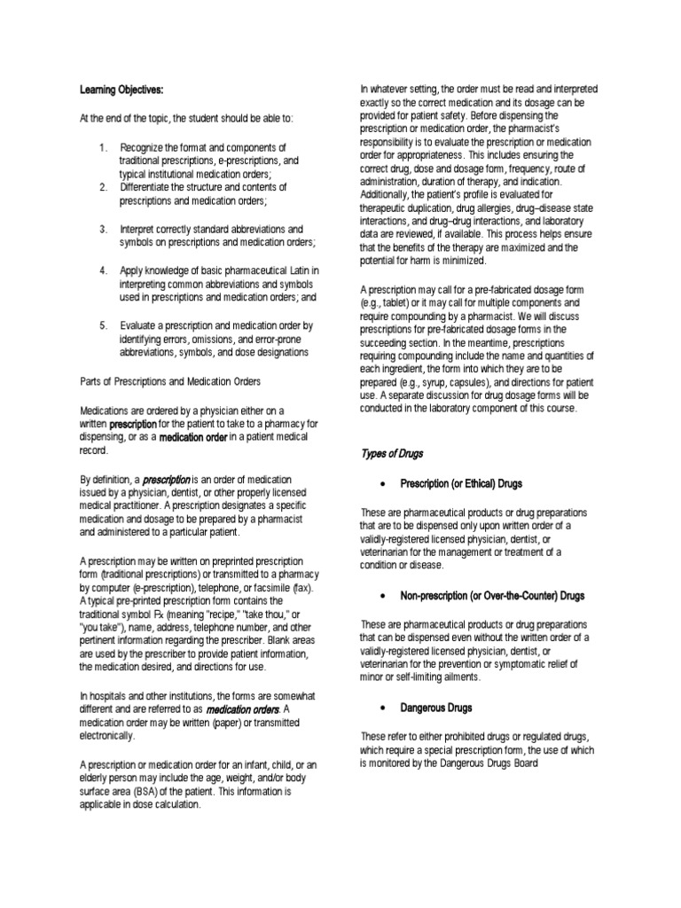 Pharcal Reviewer | PDF | Medical Prescription | Fraction (Mathematics)