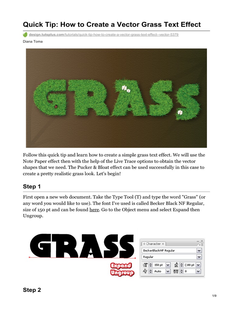 How To Create A Vector Grass Text Effect In Illustrator Pdf 4843