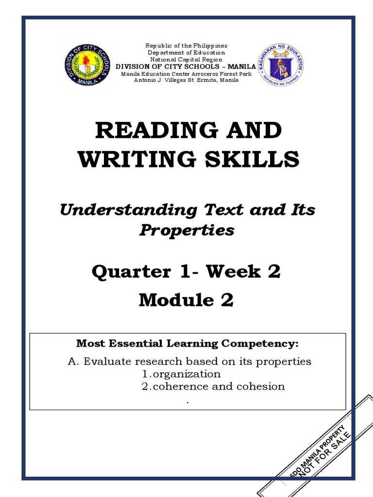 READING AND WRITING - Q1 - W2 - Mod2 | PDF | Cognition | Cognitive Science