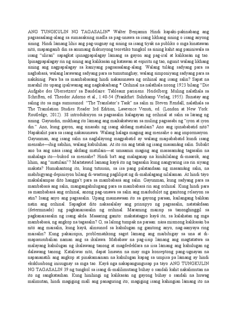 Ang Tungkulin NG Tagasalin | PDF