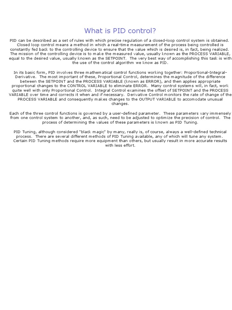 What Is PID Control | PDF