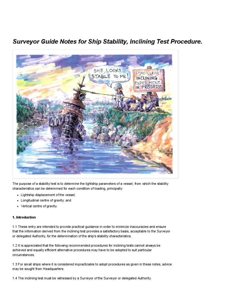 Ship Stability Inclining Test Guide | PDF | Ships | Surveying