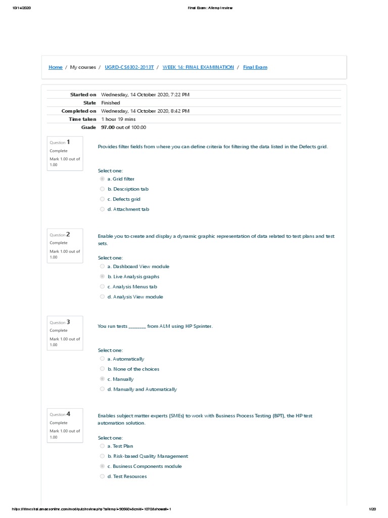 Alm Final Exam! | PDF | Test (Assessment) | Software Testing