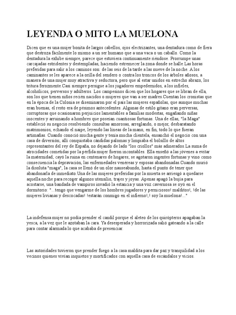 Leyenda o Mito La Muelona | PDF