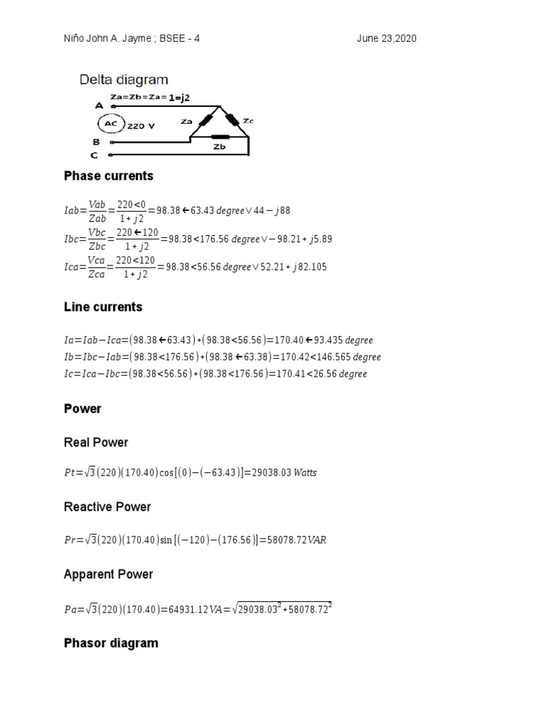 The Three Phase System Delta To Wye Balance and Unbalanced Load | PDF ...