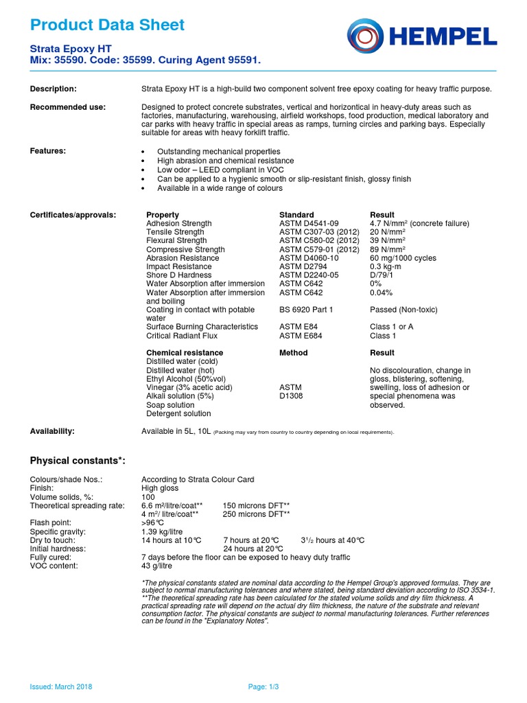 PDS STRATA EPOXY HT 35590 en-GB PDF | PDF | Epoxy | Concrete