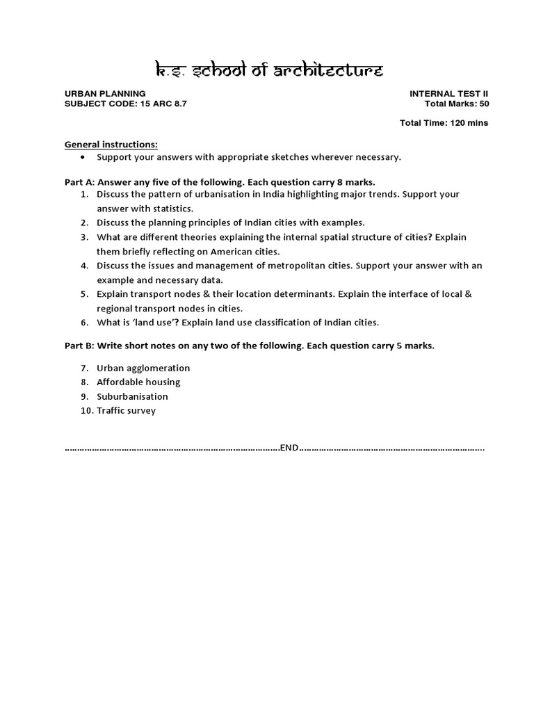 Urban Planning Exam Guide | PDF | Technology & Engineering