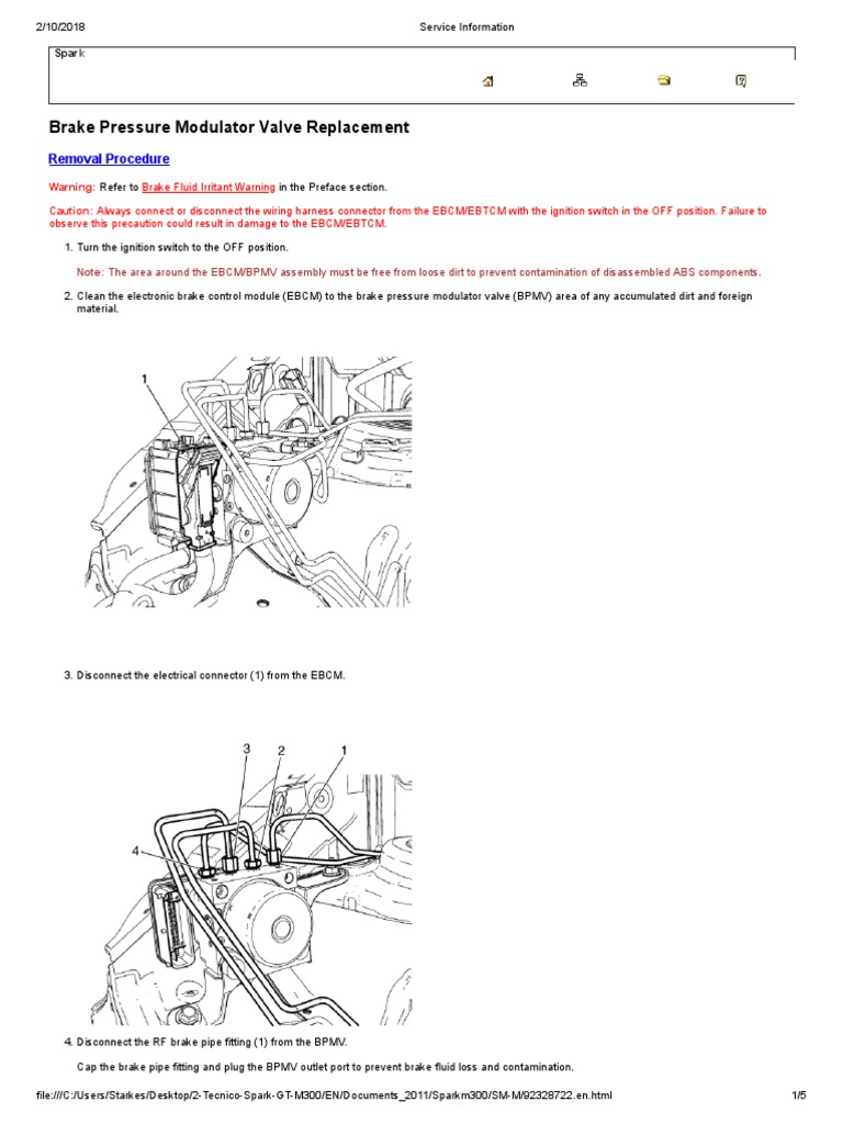 Brake Pressure Modulator Valve Replacement PDF | PDF | Electrical ...