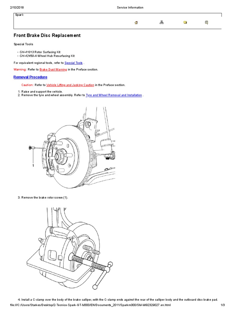 Front Brake Disc Replacement PDF | PDF | Brake | Transport
