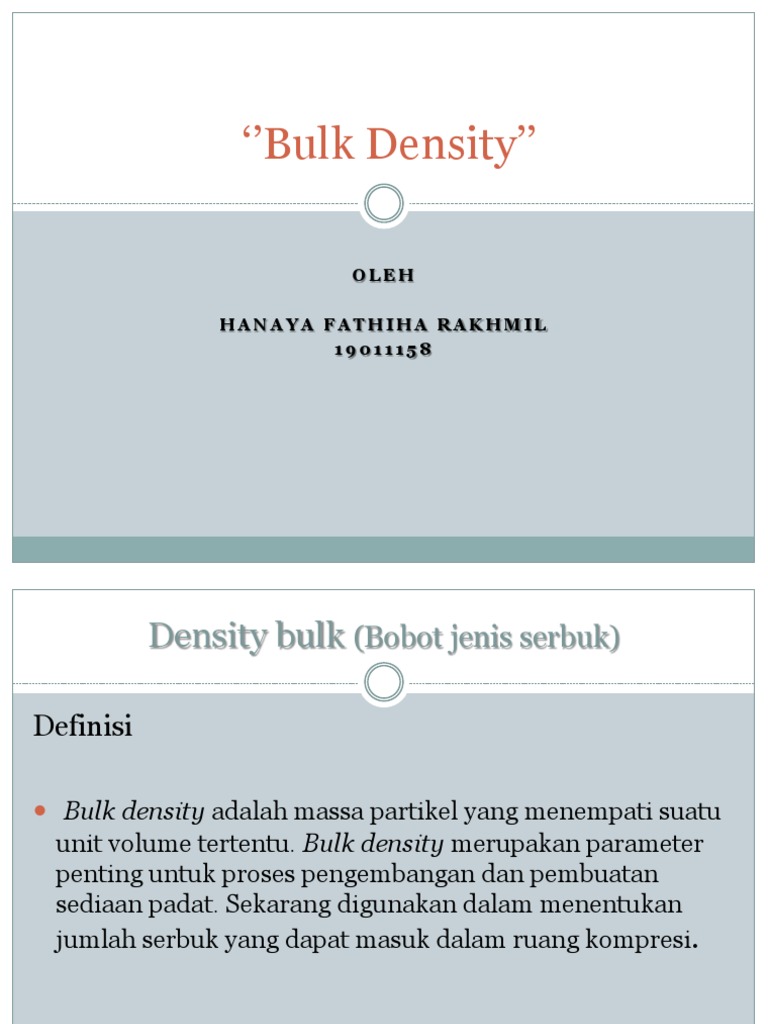 Bulk Density | PDF