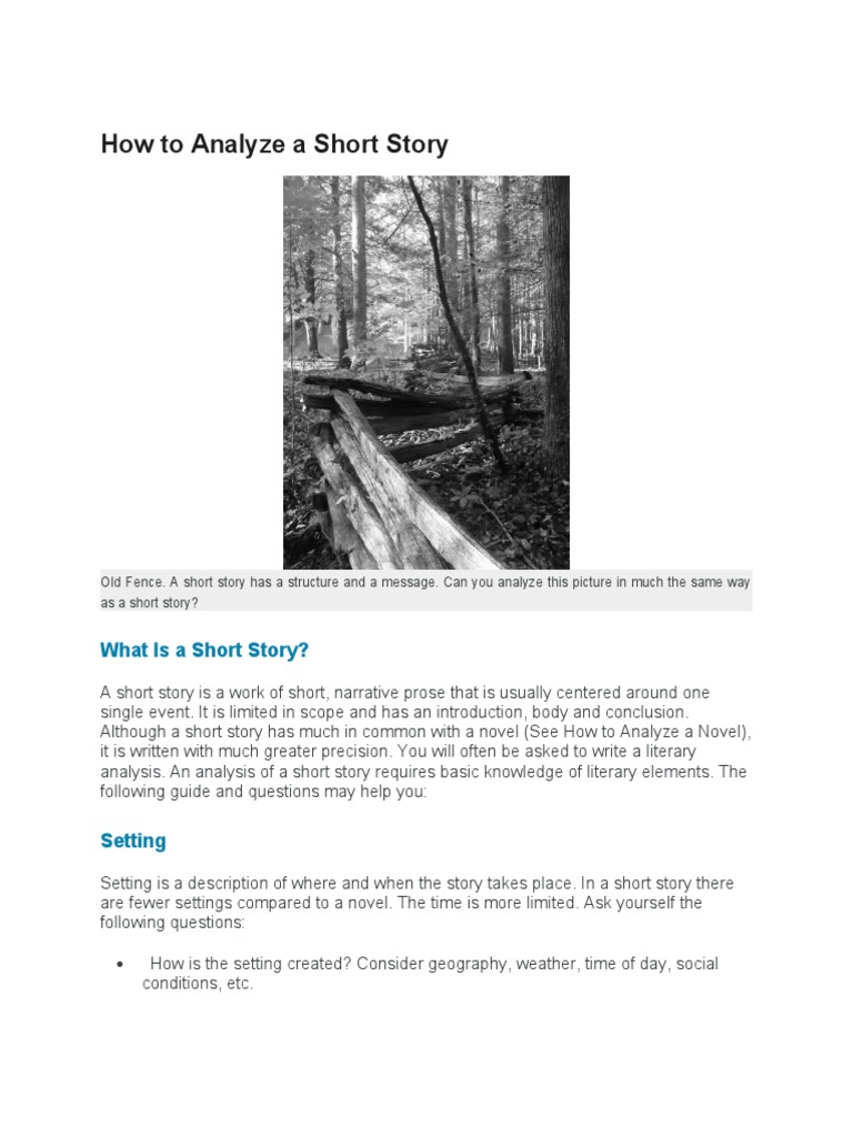 How To Analyze A Short Story | PDF | Narration | Plot (Narrative)