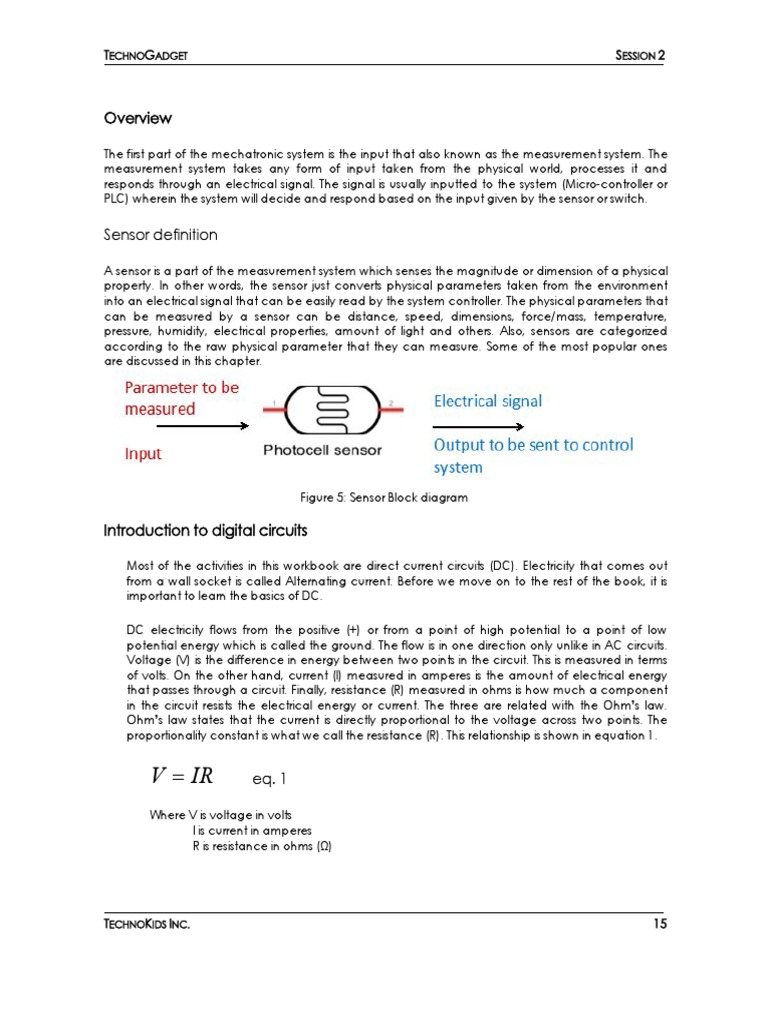 Technokids: Introduction to Sensors | PDF | Switch | Series And ...