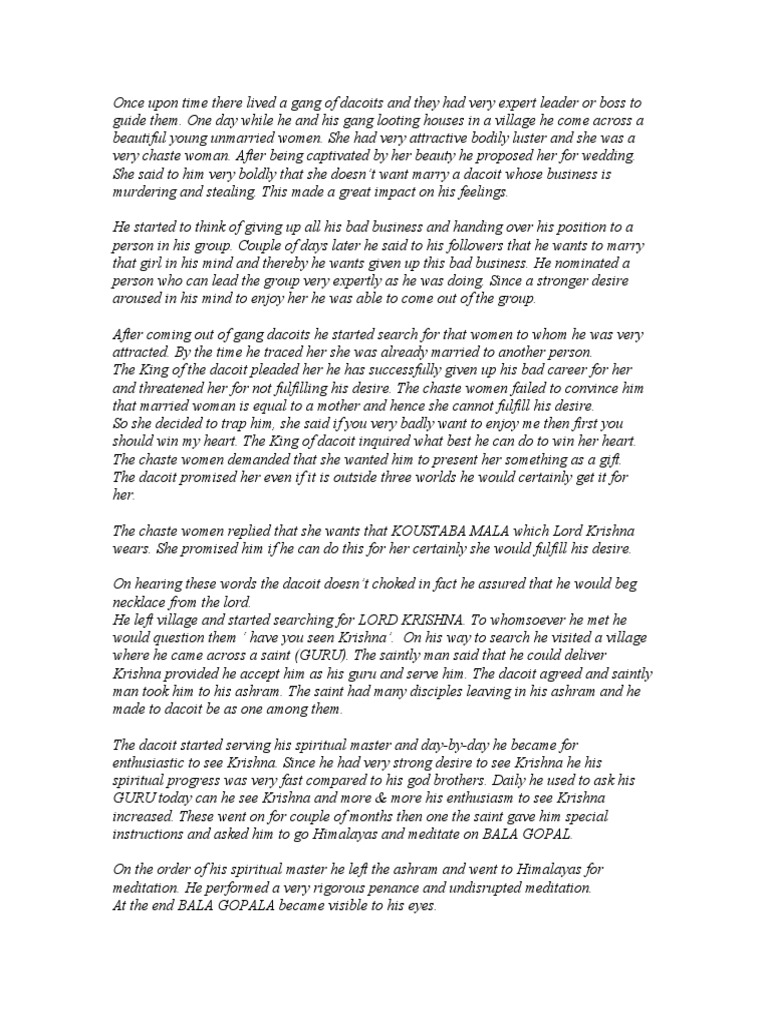 Dacoit Leader and A Chaste Women | PDF | Krishna | Hinduism