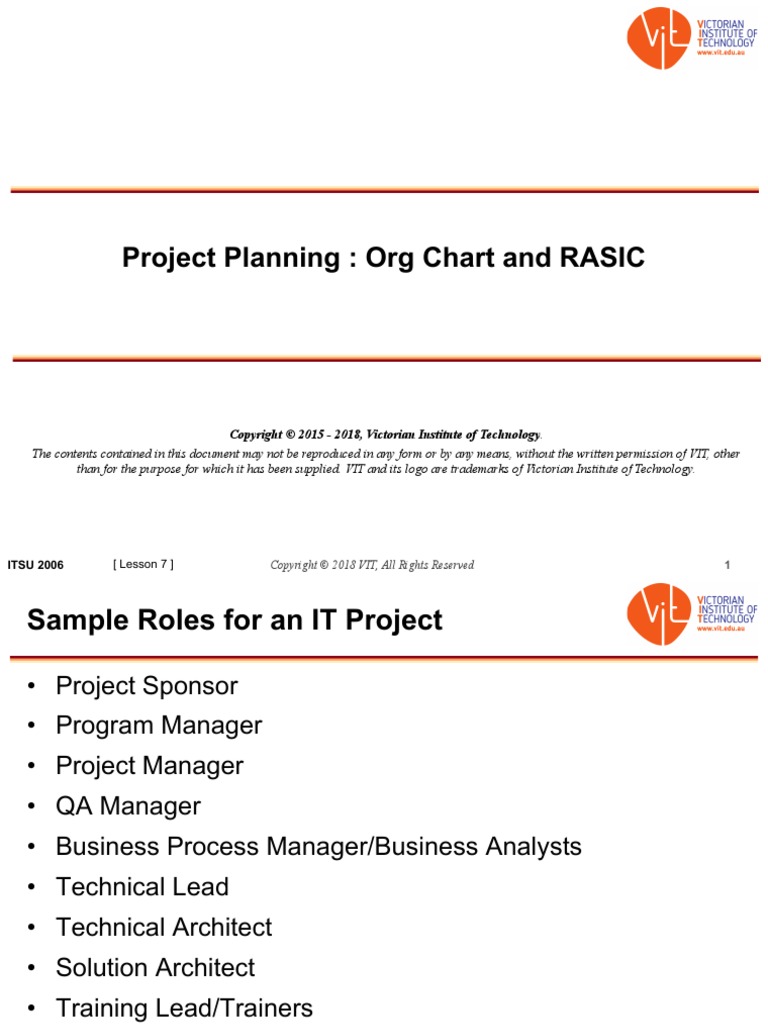 Project Planning: Org Chart and RASIC: (Lesson 7) | Download Free PDF ...