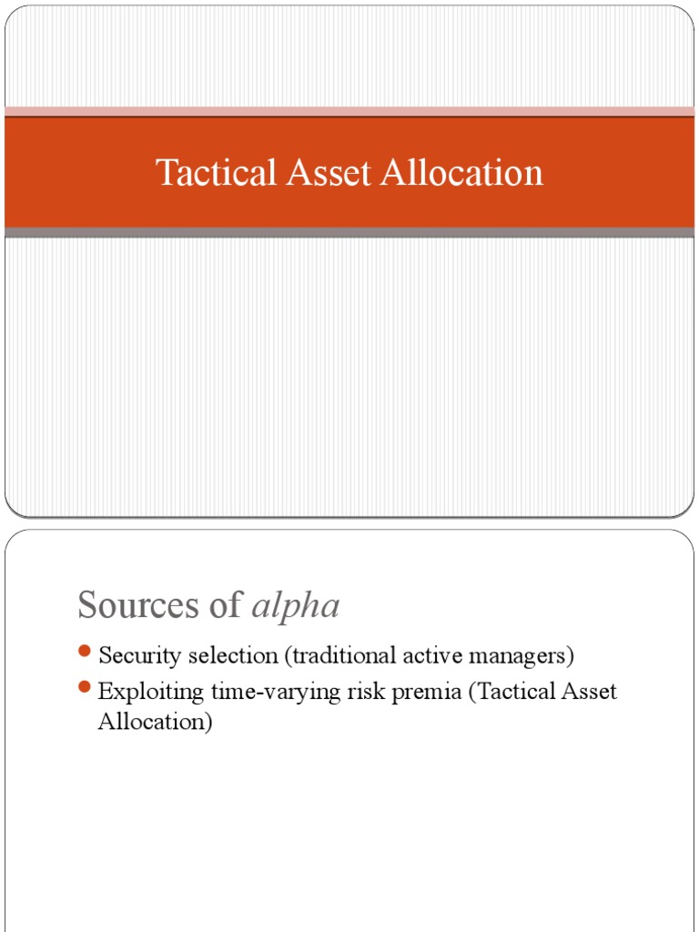 Tactical Asset Allocation | PDF | Asset Allocation | Diversification ...
