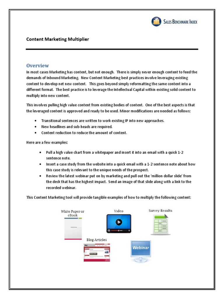 Content Marketing Multiplier | Download Free PDF | Infographics | Blog