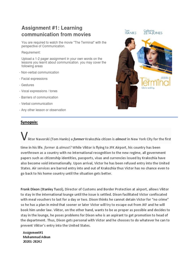 Assignment #1: Learning Communication From Movies: Synopsis | PDF ...