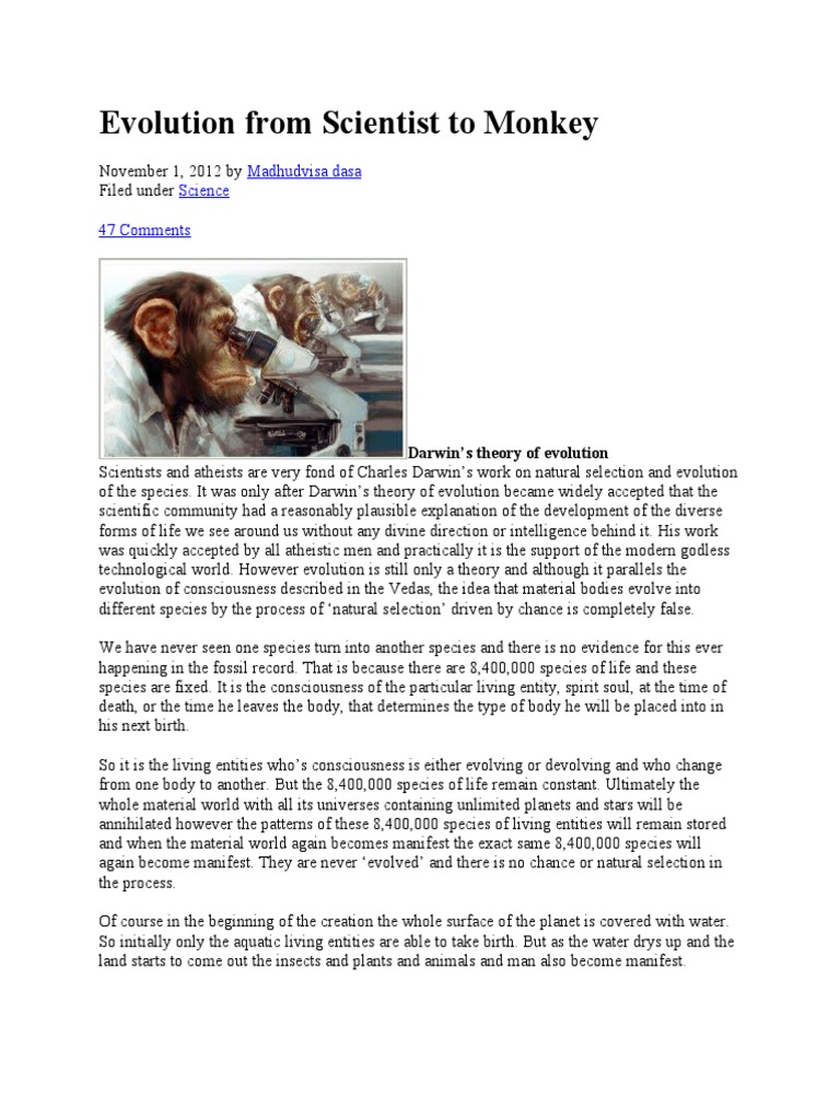Evolution From Scientist To Monkey | PDF | Natural Selection | Evolution