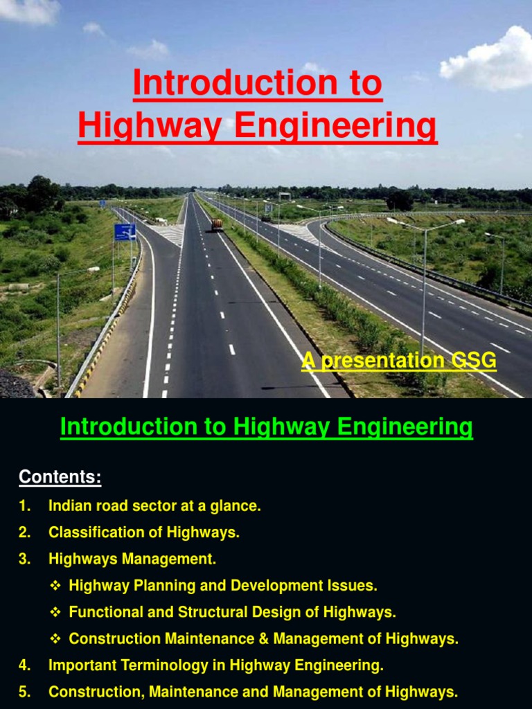 Introduction To Highway Engineering: A Presentation GSG | PDF | Road ...