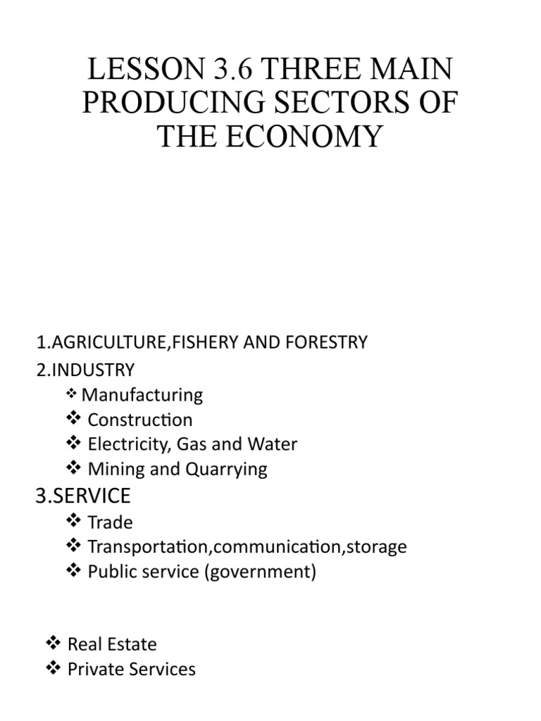 Three Main Economic Sectors Explained | PDF | Science & Mathematics