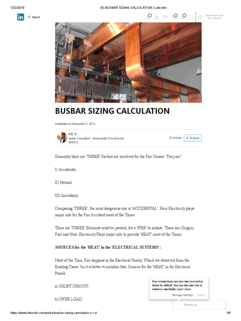 Busbar Sizing Calculation | PDF | Insulator (Electricity ...