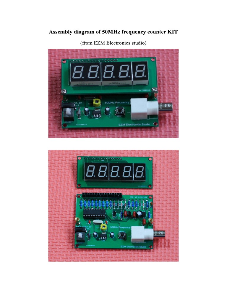 1Hz-50MHz Frequency Counter - Assembly Diagram For E1822 | PDF