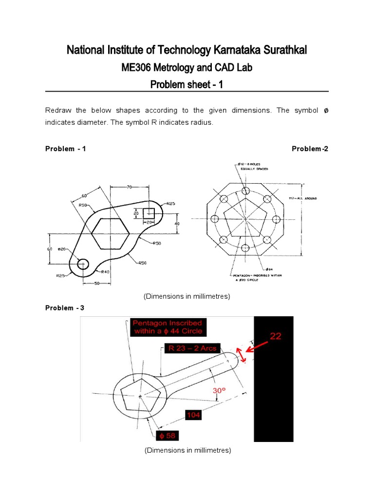 ME306-Metrology and CAD Lab - Sheet 1 | PDF | Teaching Methods ...