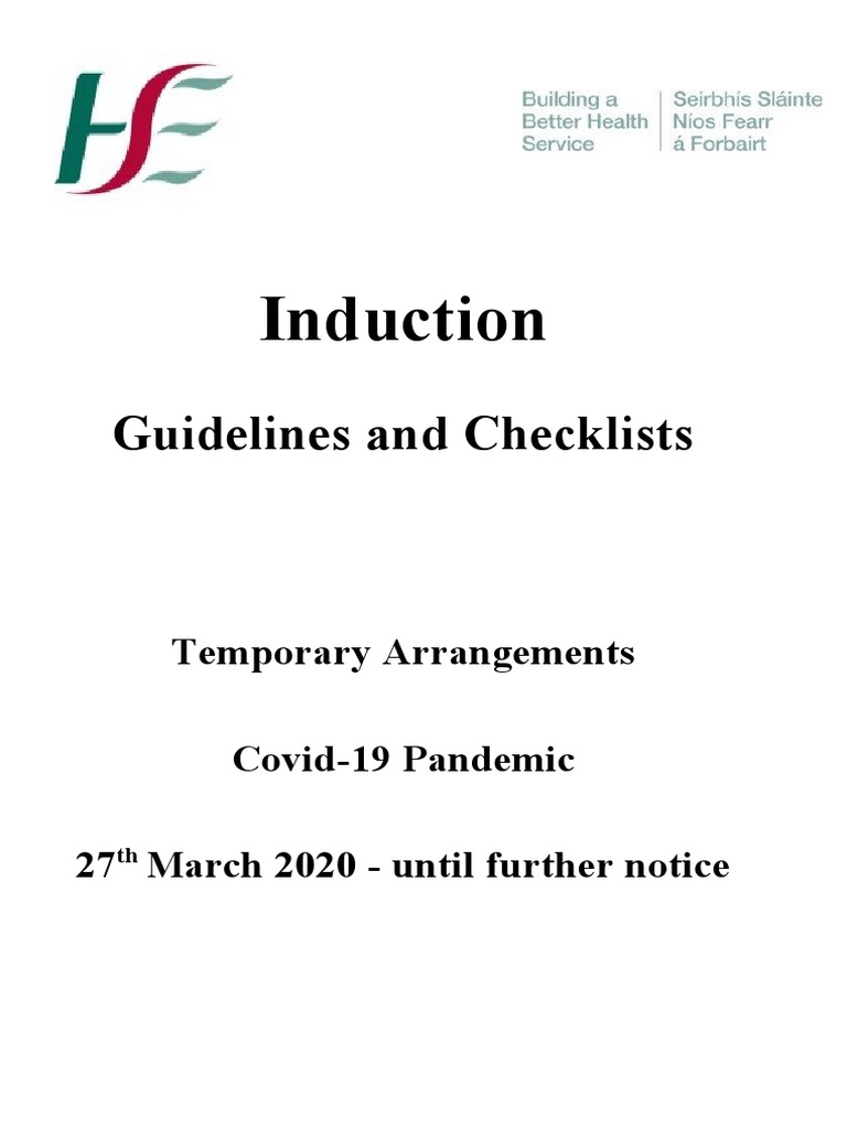 Hse Induction Guidelines Checklists | PDF | Intravenous Therapy ...