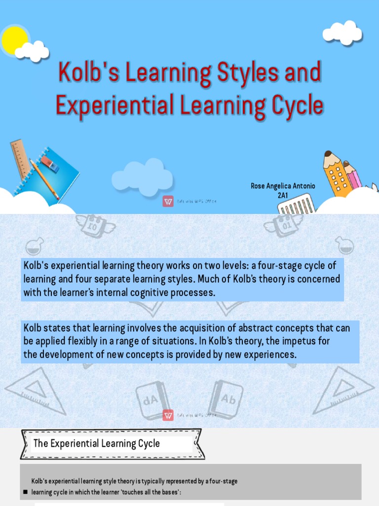 Kolb's Learning Styles and Experiential Learning Cycle: Rose Angelica ...