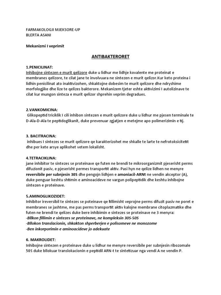 Mekanizmi I Veprimit | PDF