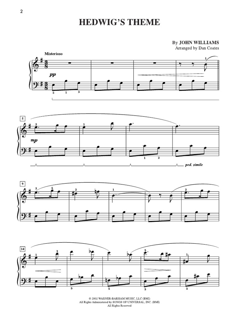 Hedwig S Theme Easy Piano PDF | PDF