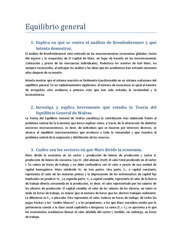 Actividad 1 - Equilibrio General | PDF | Teoría del equilibrio general ...