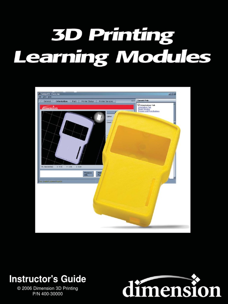 Instructor's Guide: © 2006 Dimension 3D Printing P/N 400-30000 | PDF ...