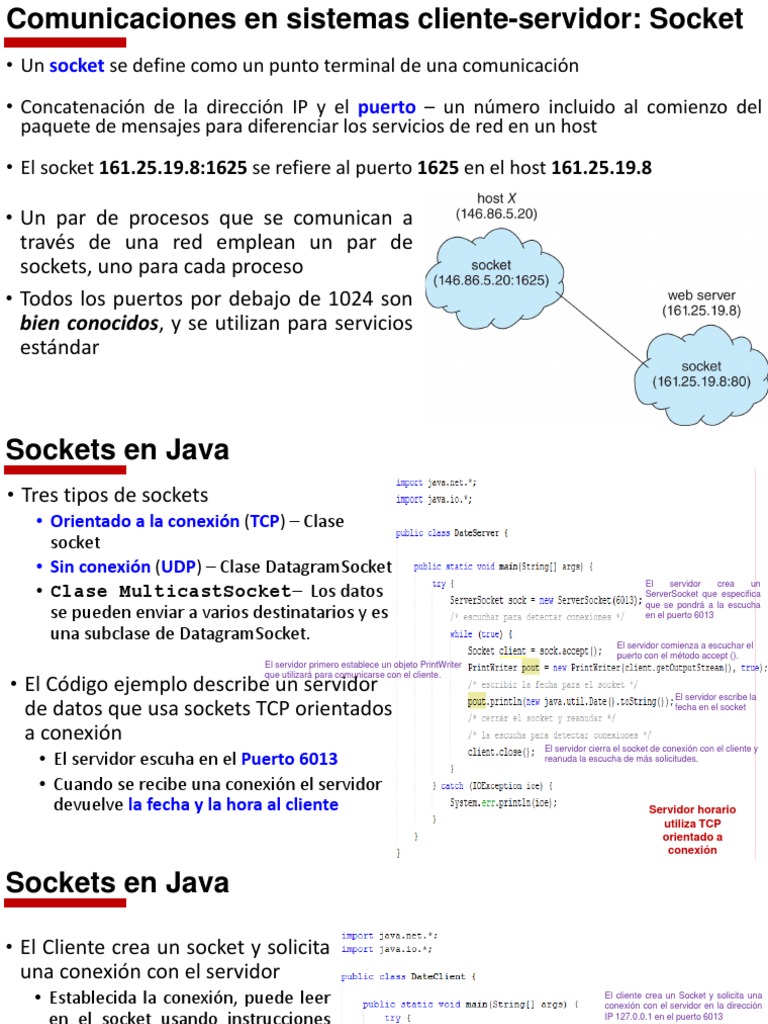 Sockets en Java: Comunicación Cliente-Servidor | PDF | Zócalo de red ...
