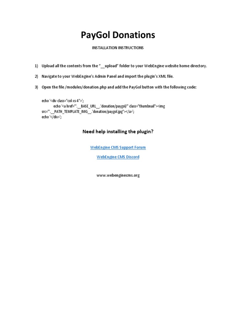 Install Instructions PDF | PDF