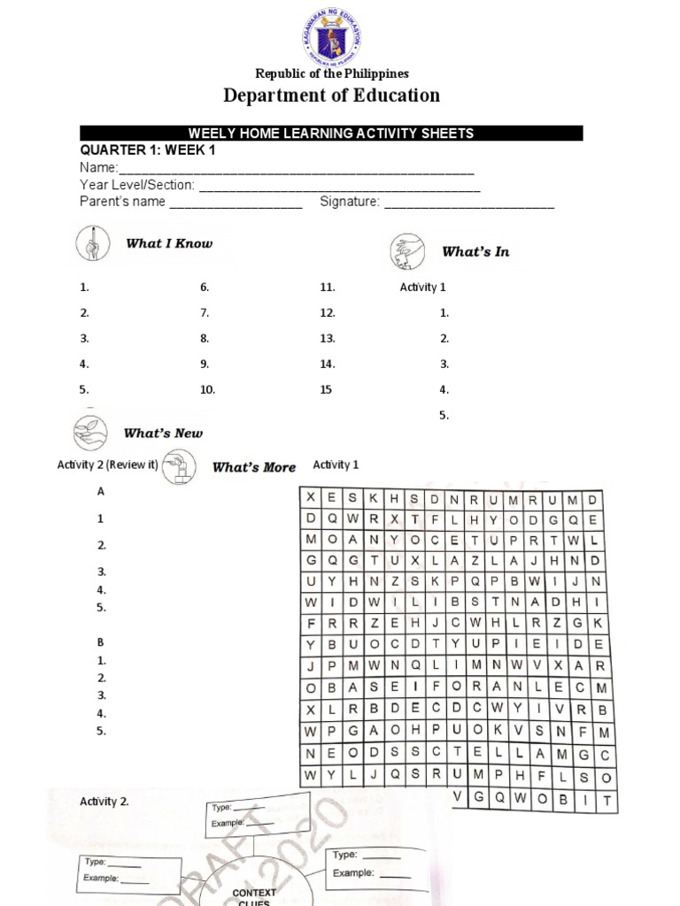 Learning Activity Sheets English 8 | PDF