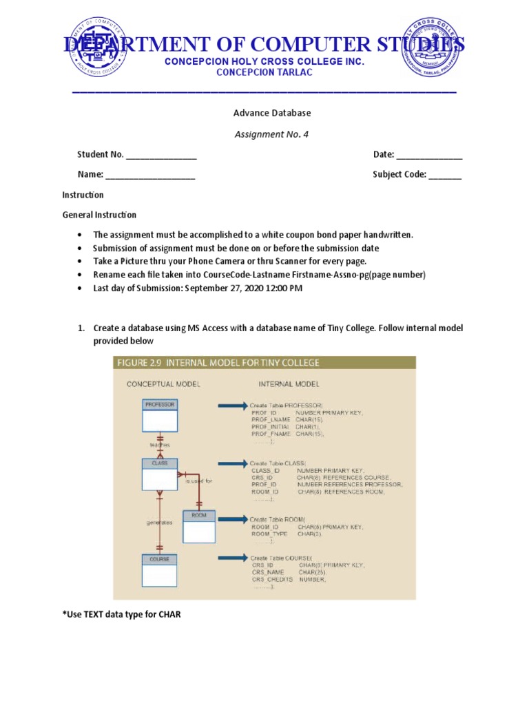 Department of Computer Studies: Advance Database | PDF