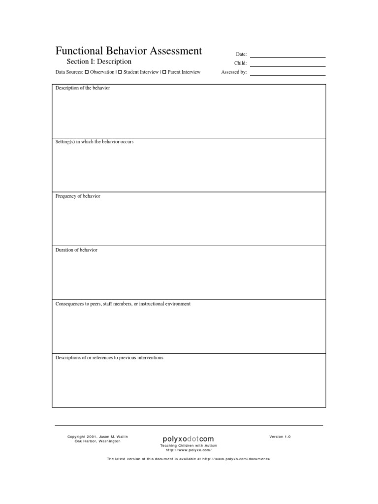 Functional Behavior Assessment | PDF | Behaviorism | Mental Health