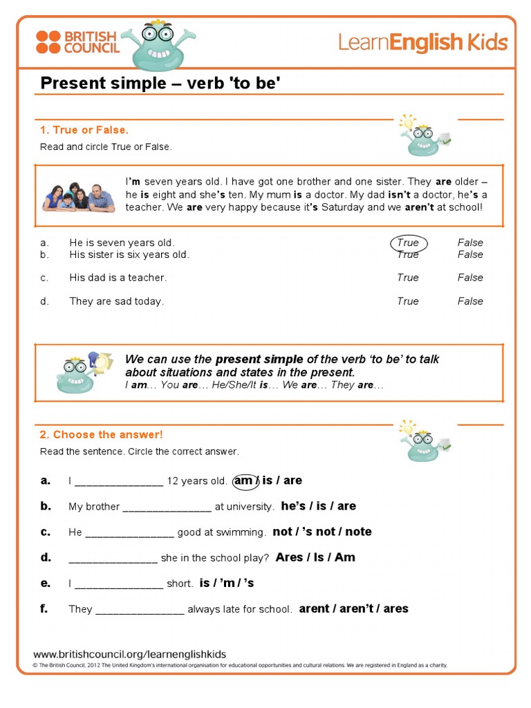 Present Simple Verb To Be | PDF