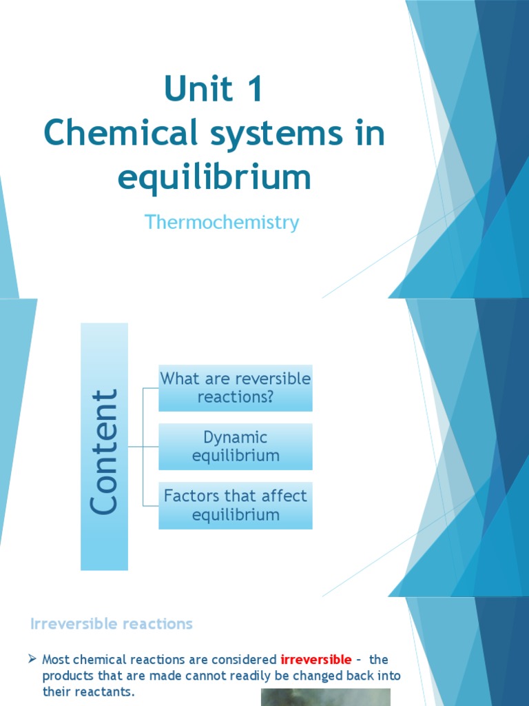 Unit 1 Chemical Systems in Equilibrium: Thermochemistry | PDF ...