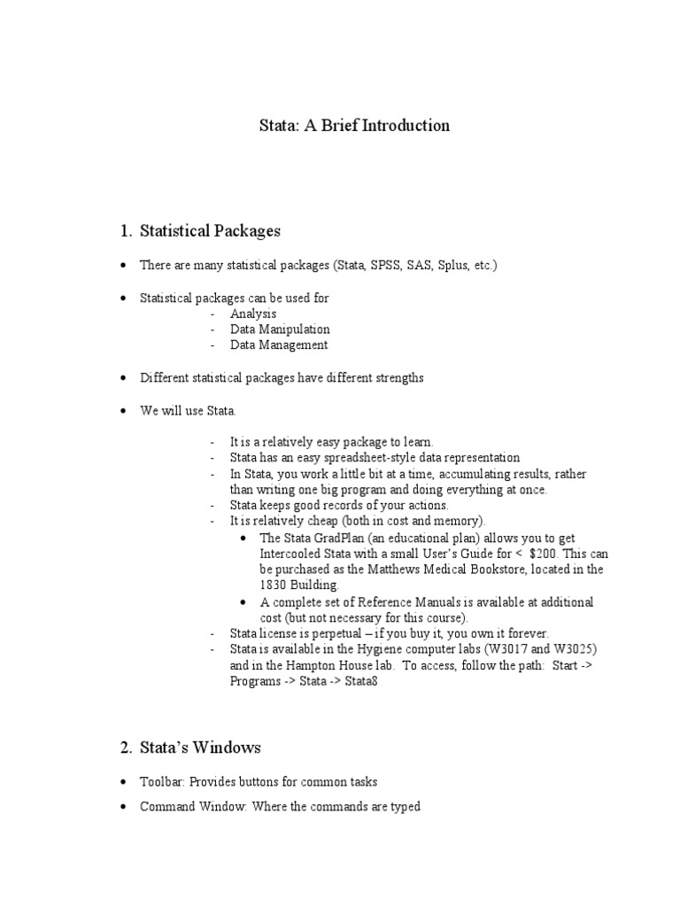 Stata: A Brief Introduction | PDF | Scatter Plot | Computer File