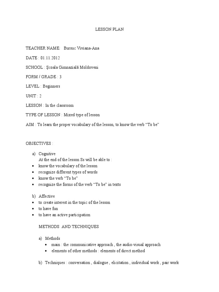 LESSON PLAN 3 Grade III | PDF