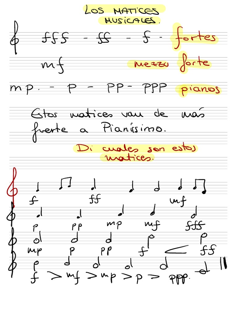 Actividad Matices Musicales | PDF